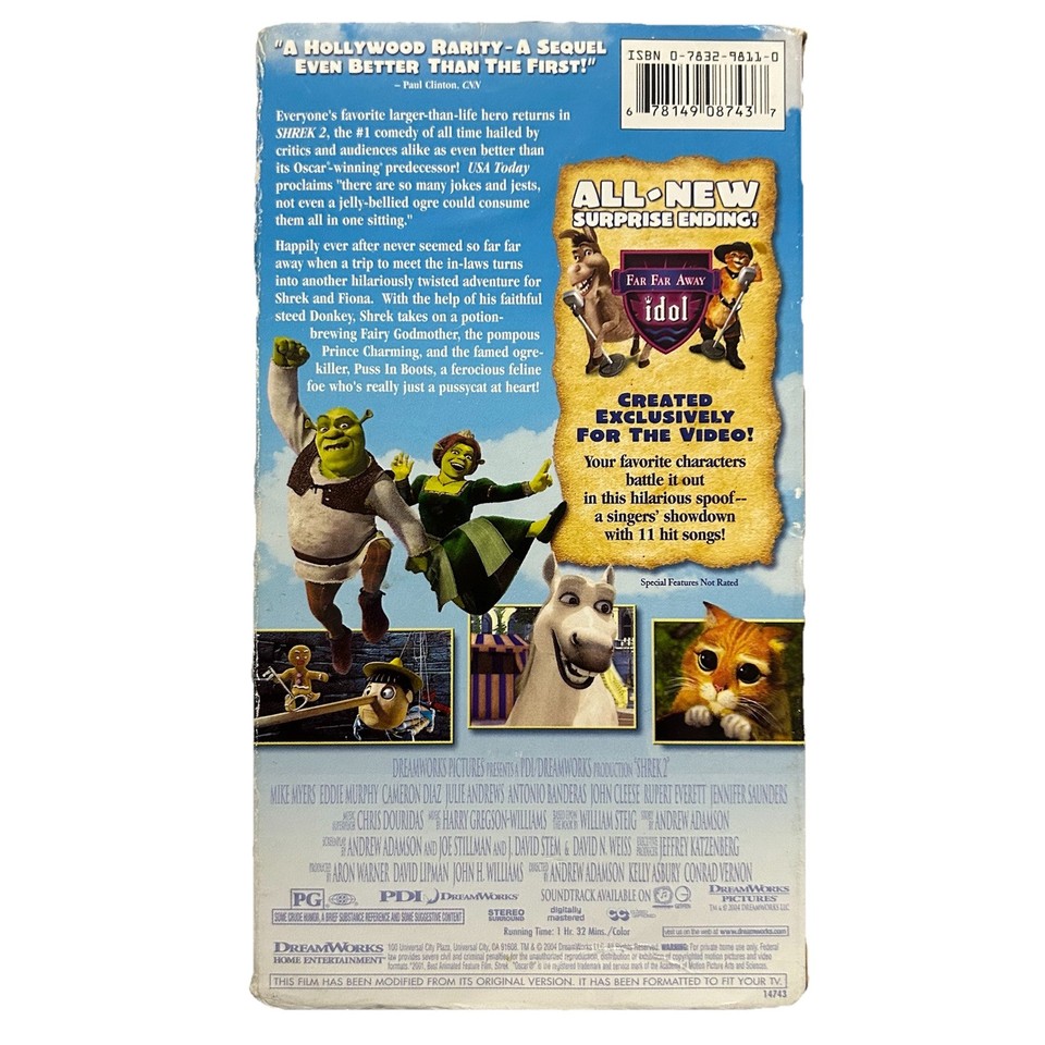 Shrek VHS Lot 1-2 Plus Special Edition Videocassette!!! | eBay