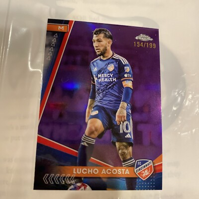 2024 TOPPS CHROME MLS Lucho Acosta Purple Refractor #1 154/199 FC ...