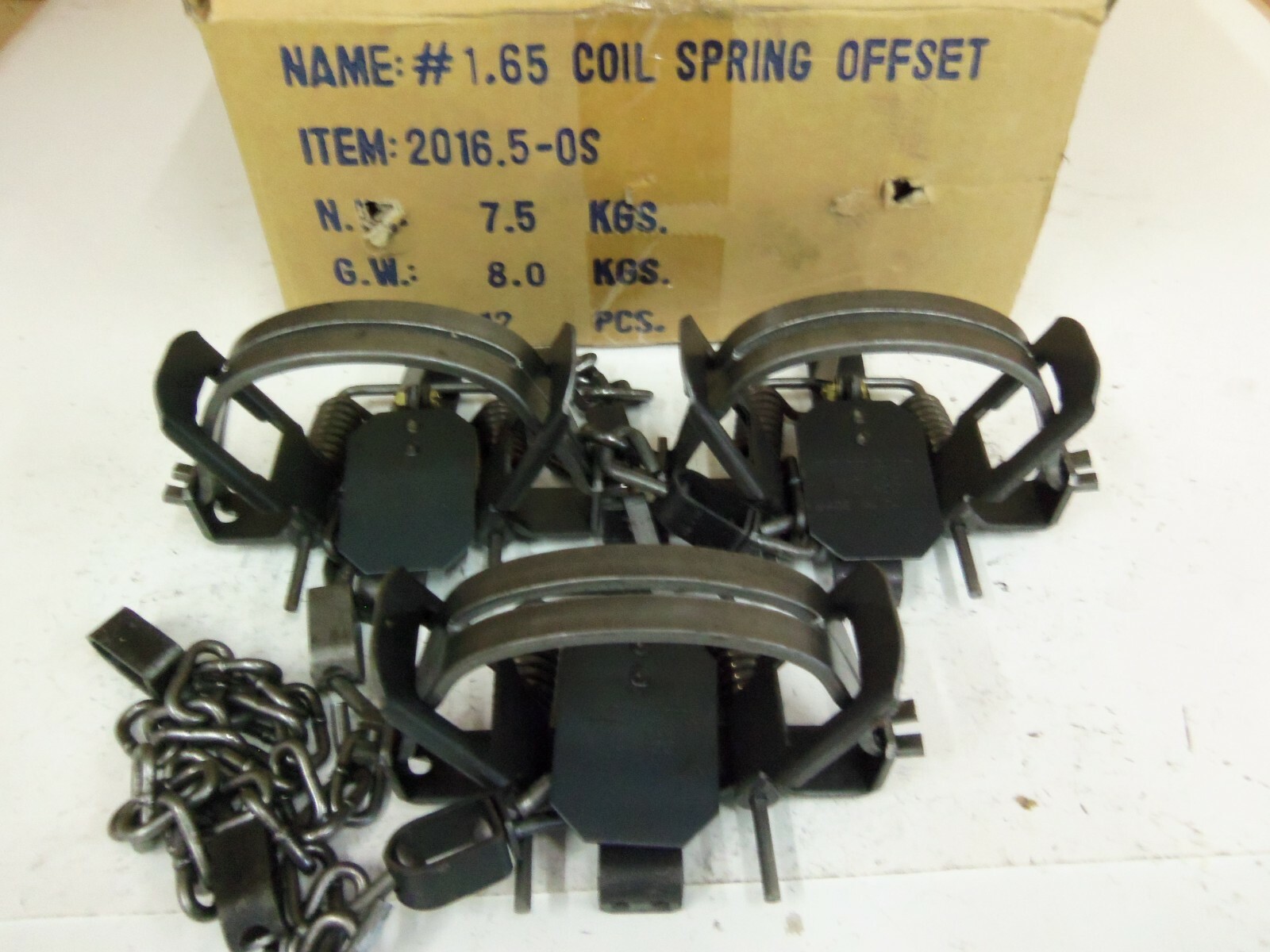 3 Bridger #1.65 Offset Coil Spring Traps Fox Raccoon Bobcat Trapping | eBay
