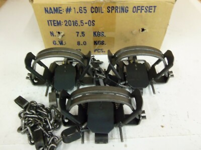 3 Bridger #1.65 Offset Coil Spring Traps Fox Raccoon Bobcat Trapping | eBay