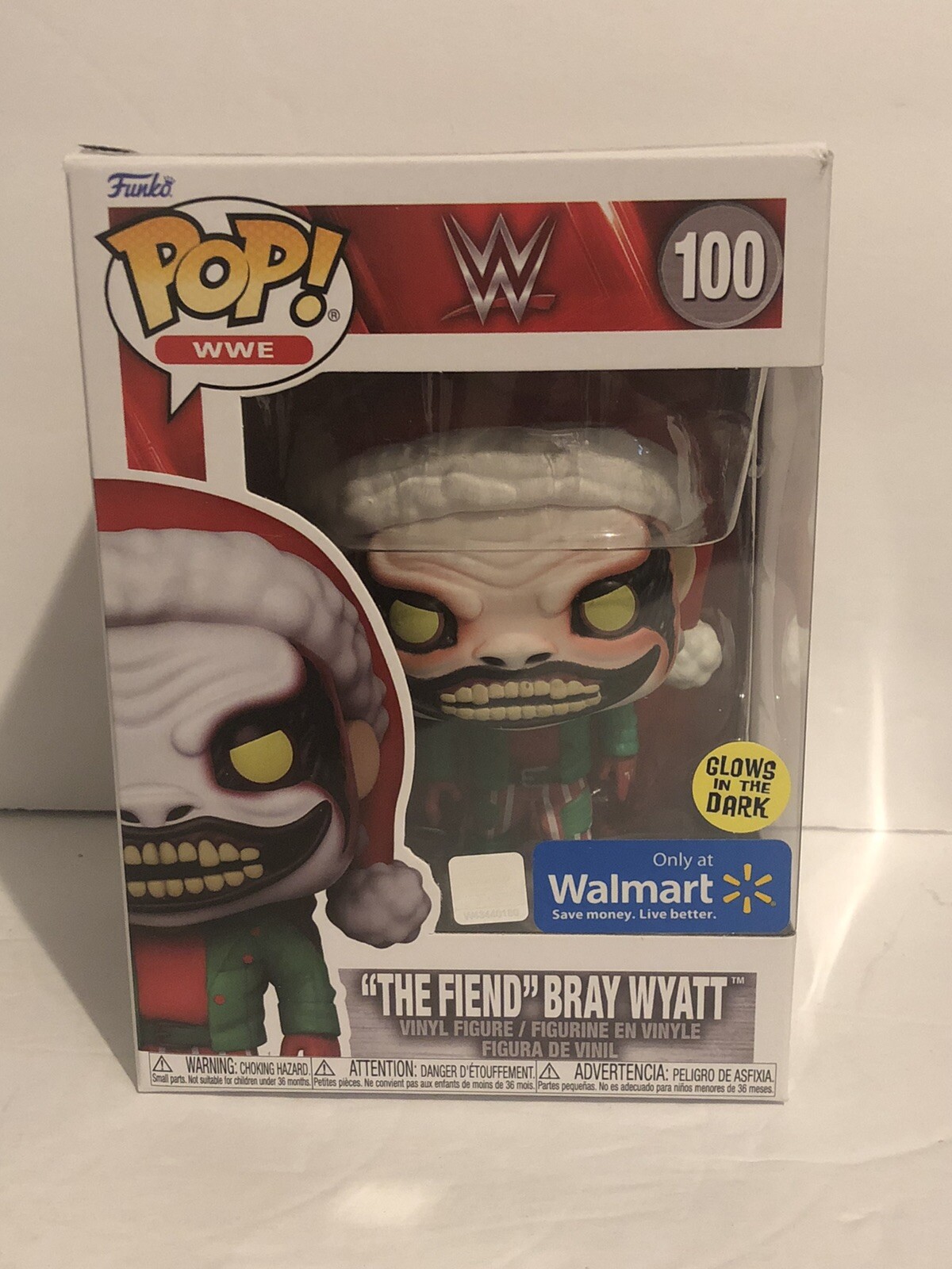 Funko Pop WWE Fiend Bray Wyatt #100 Walmart Exclusive Glow In The Dark ...