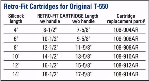 Legend 108-908AR Replacement Cartridge For Original 8” Frost Free T-550 ...