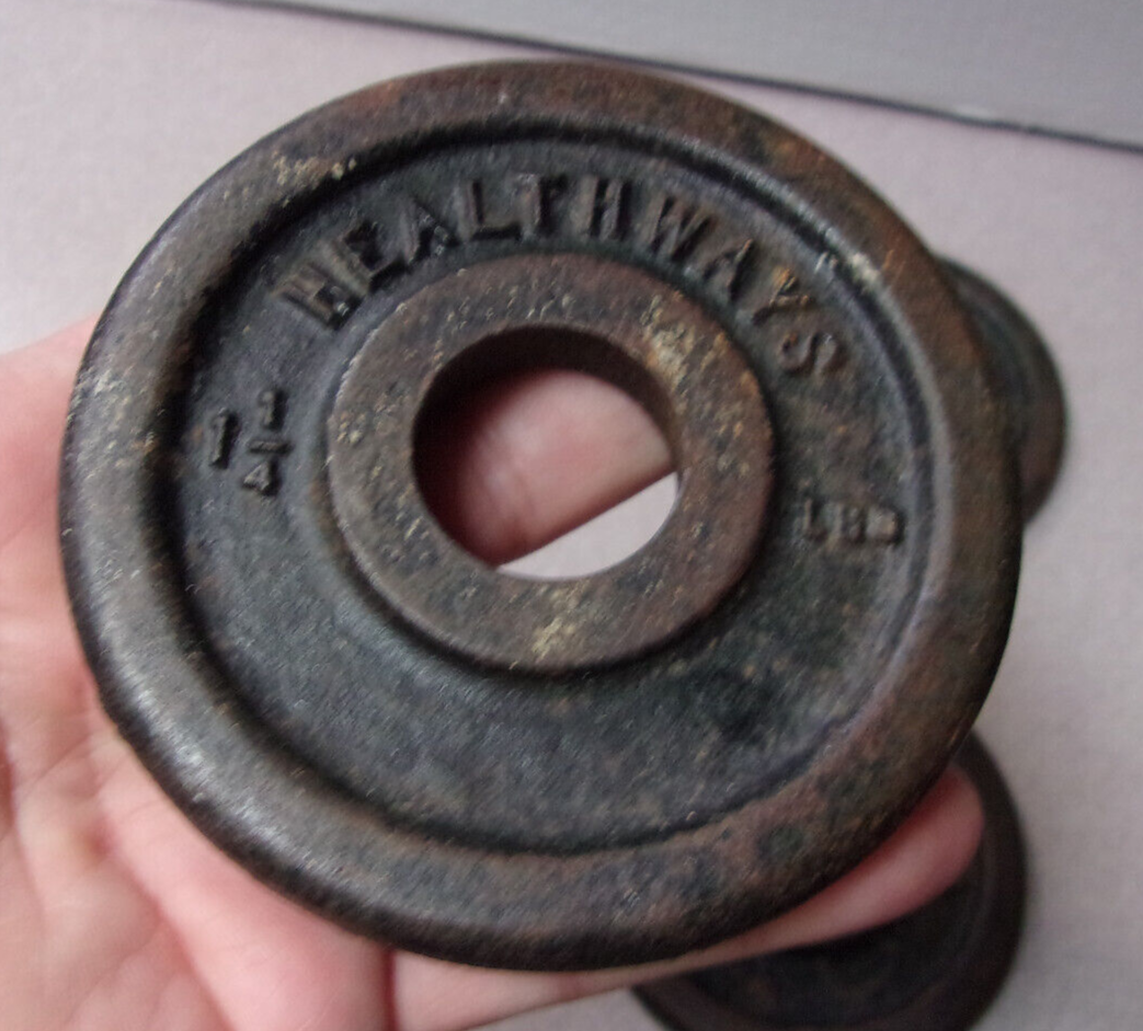 Vintage Lot of 4 Healthways Weight Plates 1" hole - (1) 2+1/2 lb & (3 ...