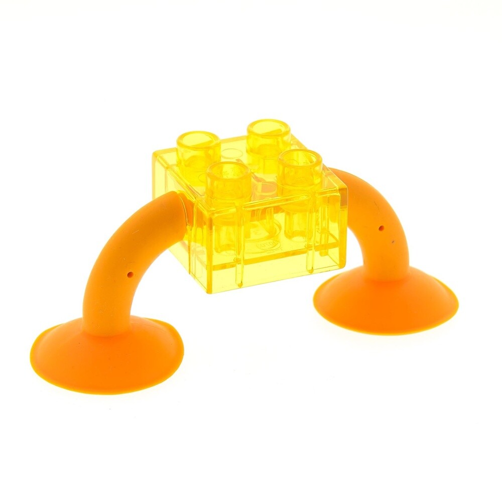 1x Lego Duplo Animal Legs 2x2 Transparent Yellow on the Side Bau Stone ...