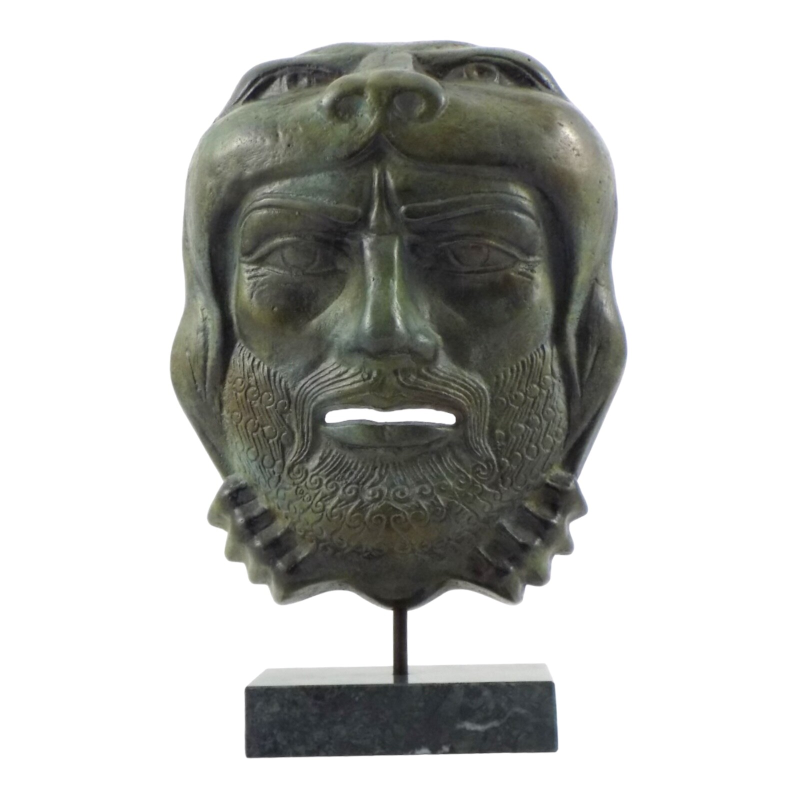 Hercules Lion Head Mask on Marble Base Sculpture Statue Real Bronze ...