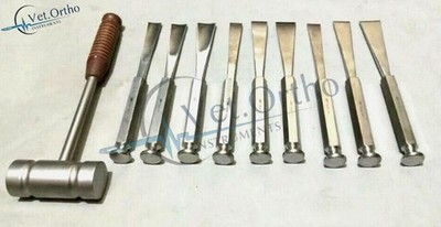 Osteotome Bone Chisel Fiber Handle Orthopedic Surgical instrument 10pcs ...