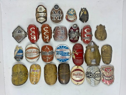 Lot of 25 - Vintage Canadian Bicycle Head Badges | eBay