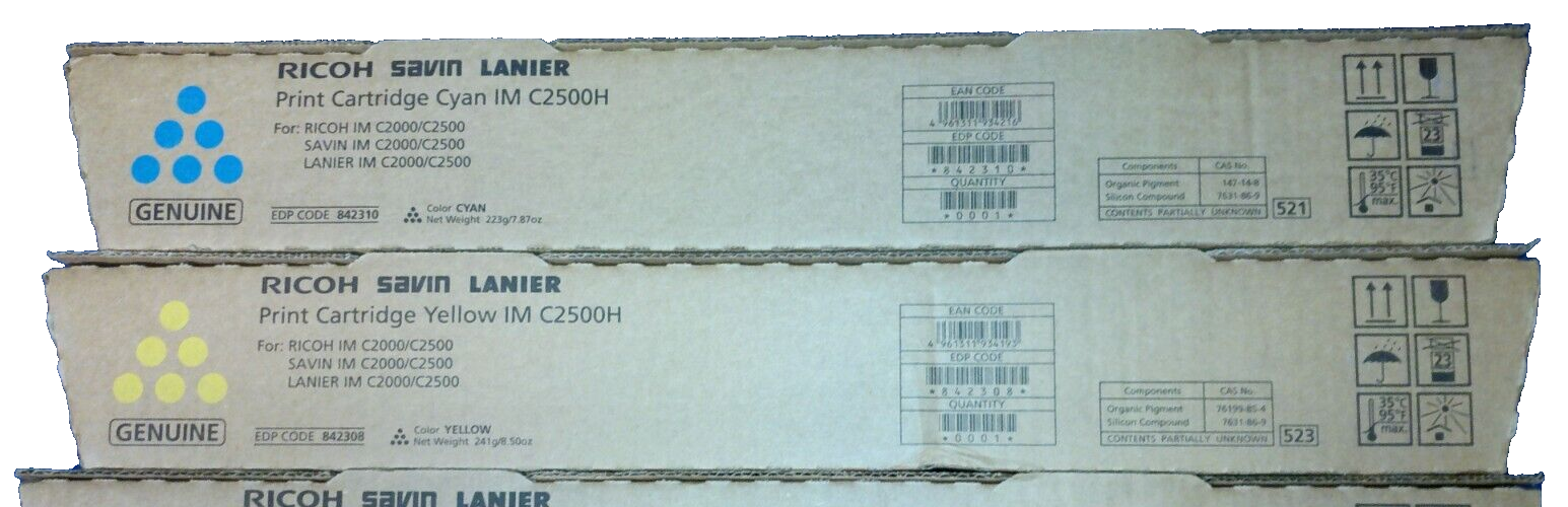 (2) Genuine Ricoh Savin Lanier 842308 842310 IM C2500 / C2500H ...