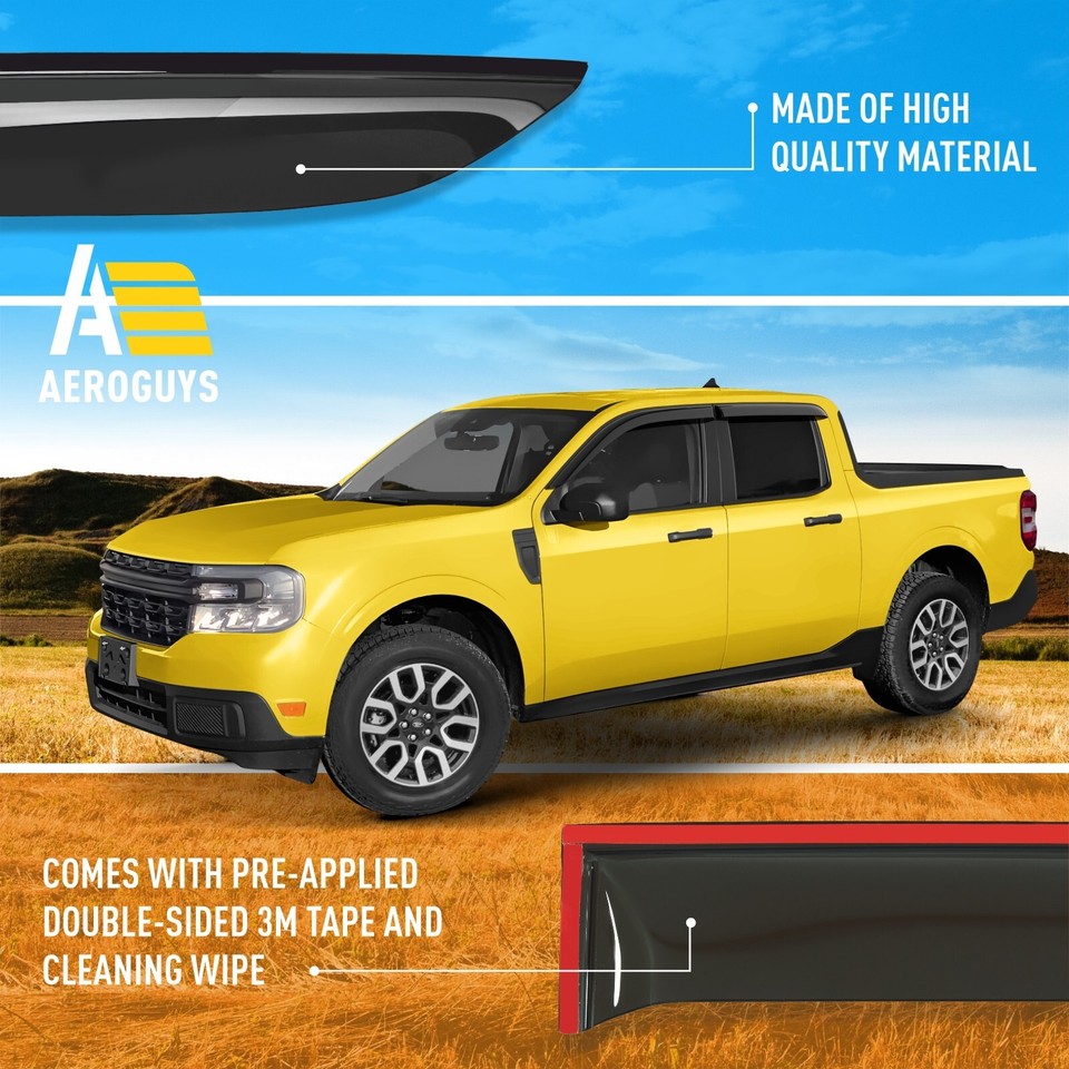 Side Window Deflectors Rain Guards for 2022-2026 Ford Maverick | eBay
