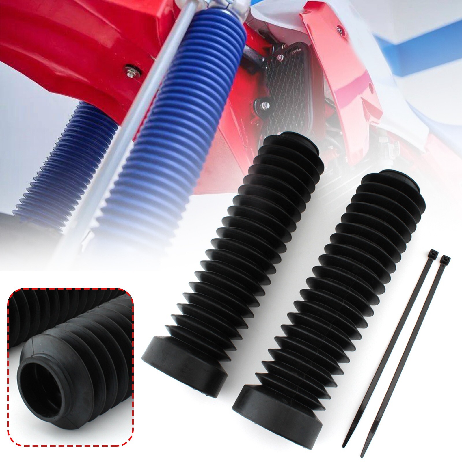 Front Fork Shock Dust Cover Boots Black For Honda ATC 250R 83-86 350X ...