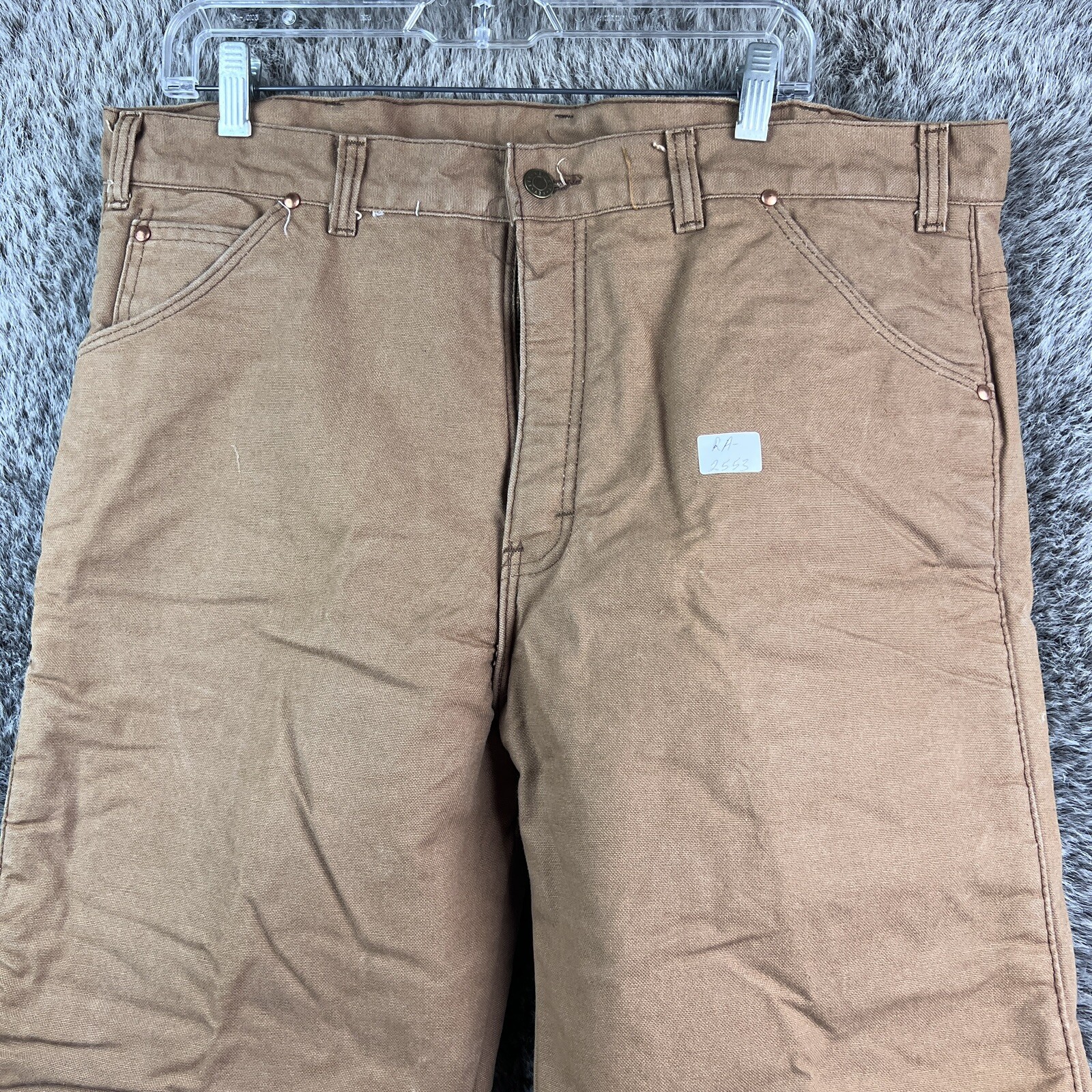 Vintage Key Pants Men 38x30 Brown Canvas Lined Quilte… - Gem