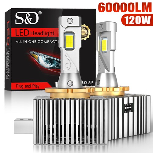 2X 60000Lm D1S D3S LED Headlight Bulbs D2S D4S D5S HID Xenon 120W ...