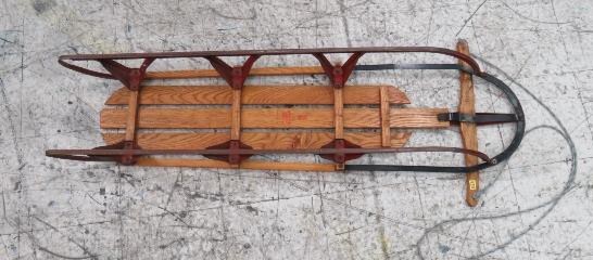 Vintage ROCKET PLANE Wood Metal Sled 57in . Sled #258 American ACME CO ...