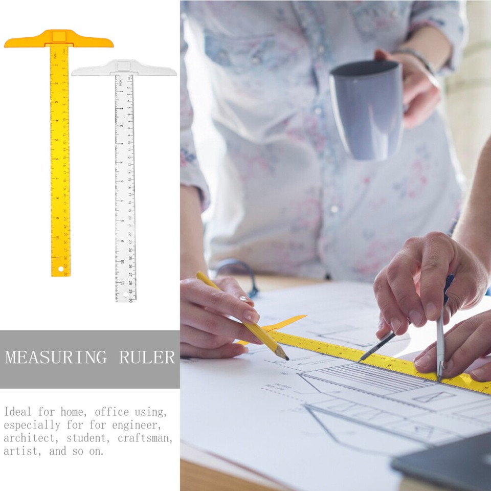 2 Pcs Junior T- Square Clear Drafting Ruler T Square Measuring Ruler | eBay