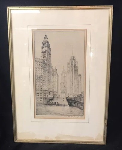 S. Chester Danforth Etching Signed Chicago “Three Towers” | eBay