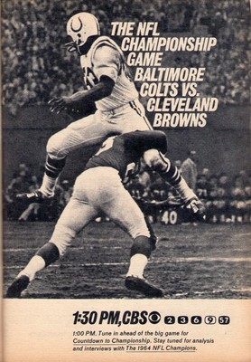 1964 Detroit Tv Guide~BUCK BARRY~NFL BALTIMORE COLTS~AL E. KHATT ...
