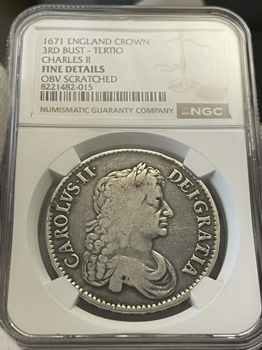 Charles II 1671 Silver Crown Coin NGC certificate Fine | eBay UK