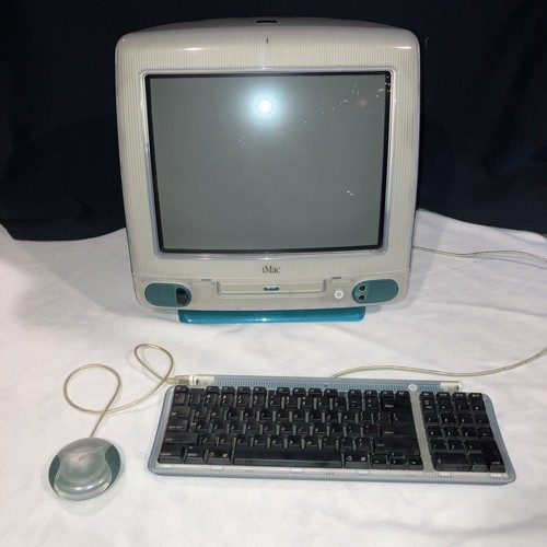 Apple iMac G3 OS 8.6 Bondi Blue w/Keyboard and Mouse M4984 1998 | eBay