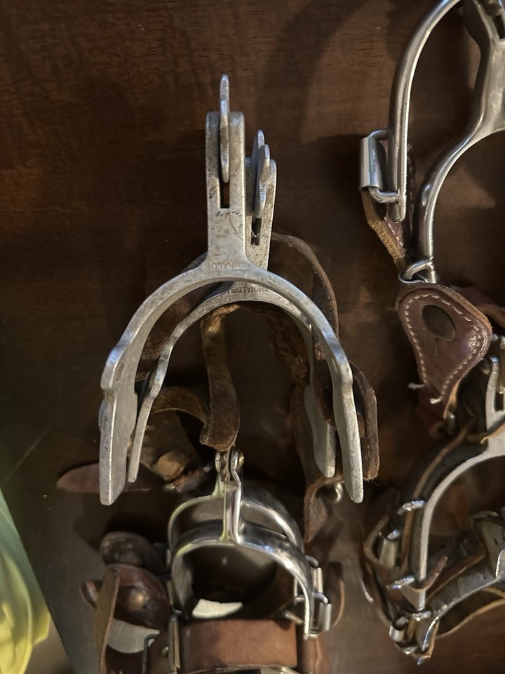 Vintage Leather Spurs 4 Sets And One Single | eBay