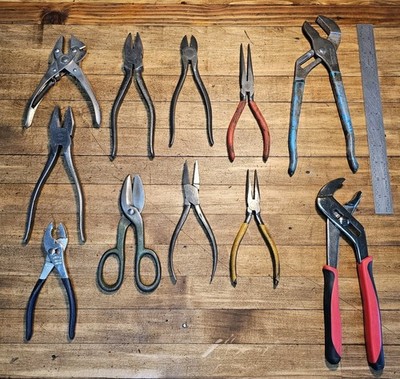 Vintage PLIERS Mixed LOT Mechanics Machinist Tool Lot CHANNELLOCK ...
