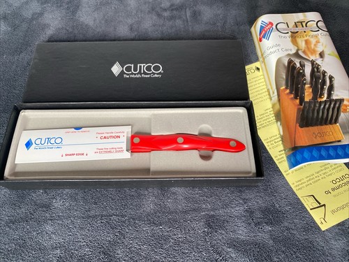 CUTCO Classic RED Handle 1768 Spreader Spatula Knife ENGRAVED BRAND NEW ...