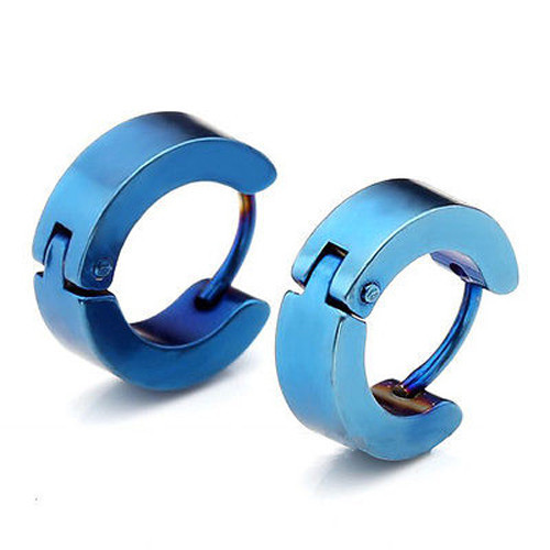 Men's Stainless Steel Punk Hoop Ear Stud Cuff Earring/No piercing Fake ...