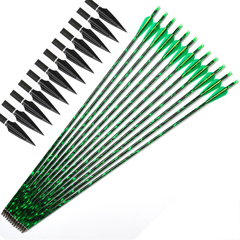 Archery 30" Carbon Arrows Practice & Hunting Arrowheads for Compound ...