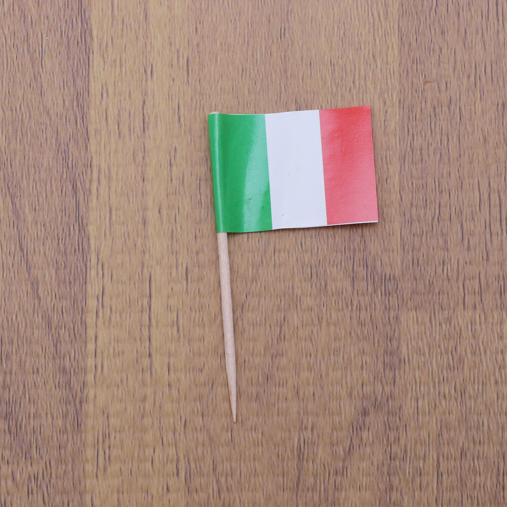 100 Pcs Italy Flag on Stick Cupcake Toppers Decorations Fruit Toothpick ...