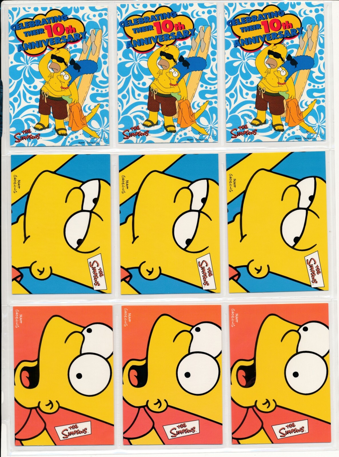2000 Inkworks The Simpsons Mixed Promo Card Lot of (9) Cards #P1 #P2 ...