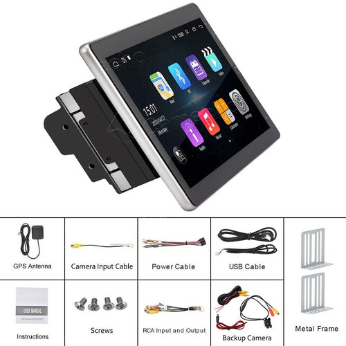 Rotatable 10.1" Android 13 Touch Screen Car Stereo Radio GPS WIFI BT ...