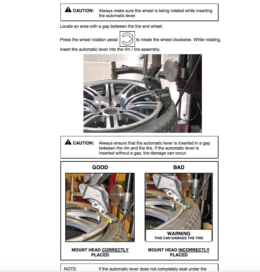INSTRUCTION MANUAL HUNTER TCX575 SERIES TIRE CHANGER OPERATING on CD ...