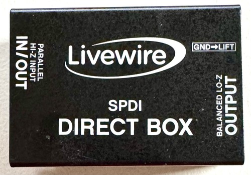 Live Wire Solutions SPDI DIRECT BOX Passive Switchable Hi-Z Input to LO ...