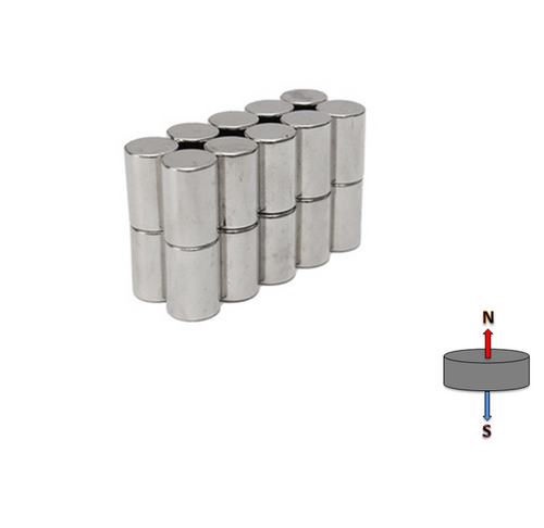 6x N50M High Temperature Magnet max 100°C D6.85mm x 15mm | Cylinder ...