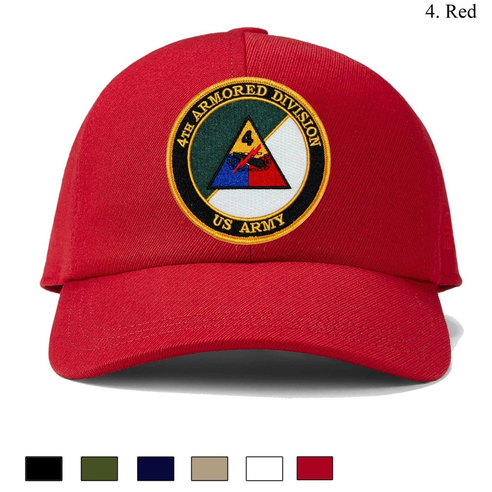 Embroidered Hat 4th Armored Division with Crossed Sabres, Veteran Cap ...