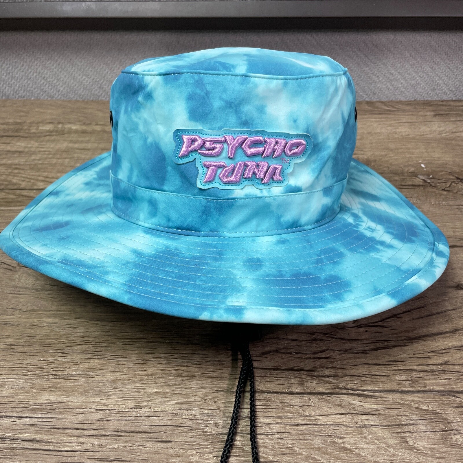 Psycho Tuna Bucket Hat Blue Boonie Drawstring Wide Br… - Gem