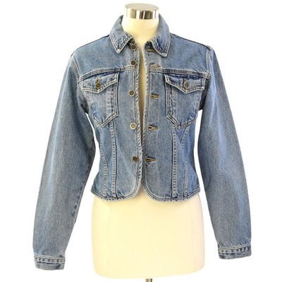 Y2K Vintage Cropped Denim Jacket Womens XS Fitted 2000s Jean Jacket ...