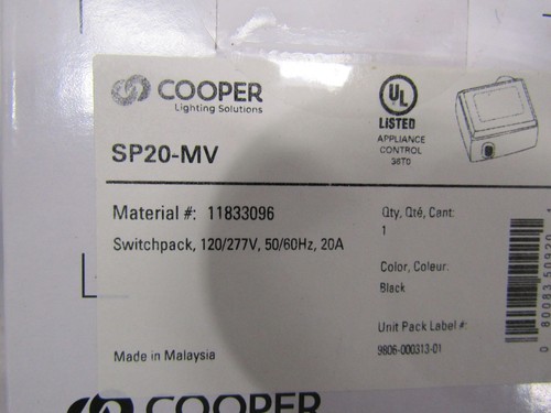 Lot Of 30 Cooper Lighting 120/277V 20A Heavy-Duty Switchpack-SP20-MV | eBay