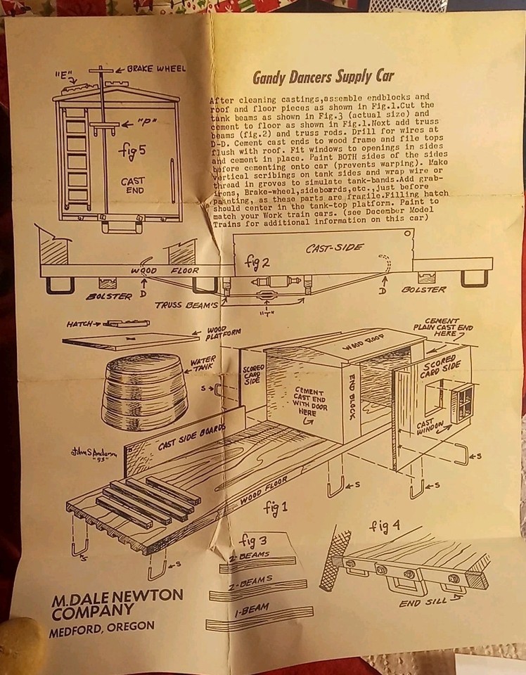 Gandy Dancer Dale Newton Red Ball Model HO Kit Wood Metal Details Early ...