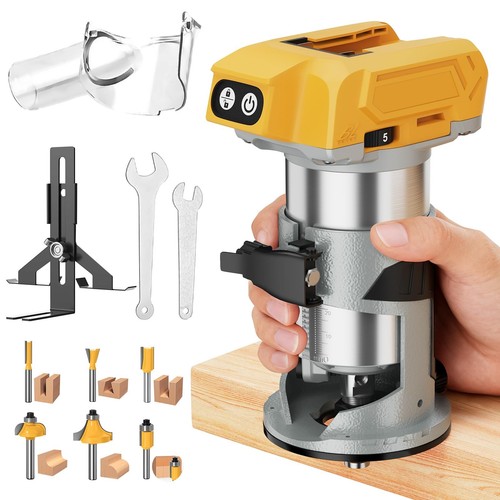 Cordless Router Tool for De-Walt 20V Battery, 800W Brushless Motor Wood ...