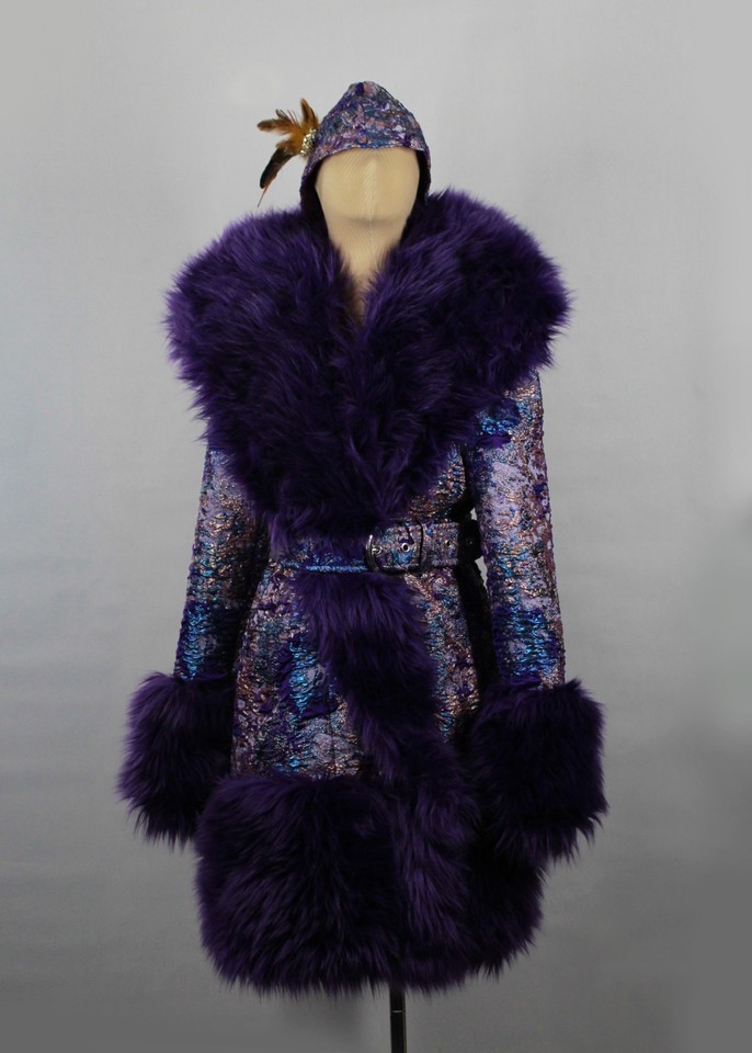 1920s Style Coat with Fur Trim Cocoon Coat Drag Queen Erte Fashion ...