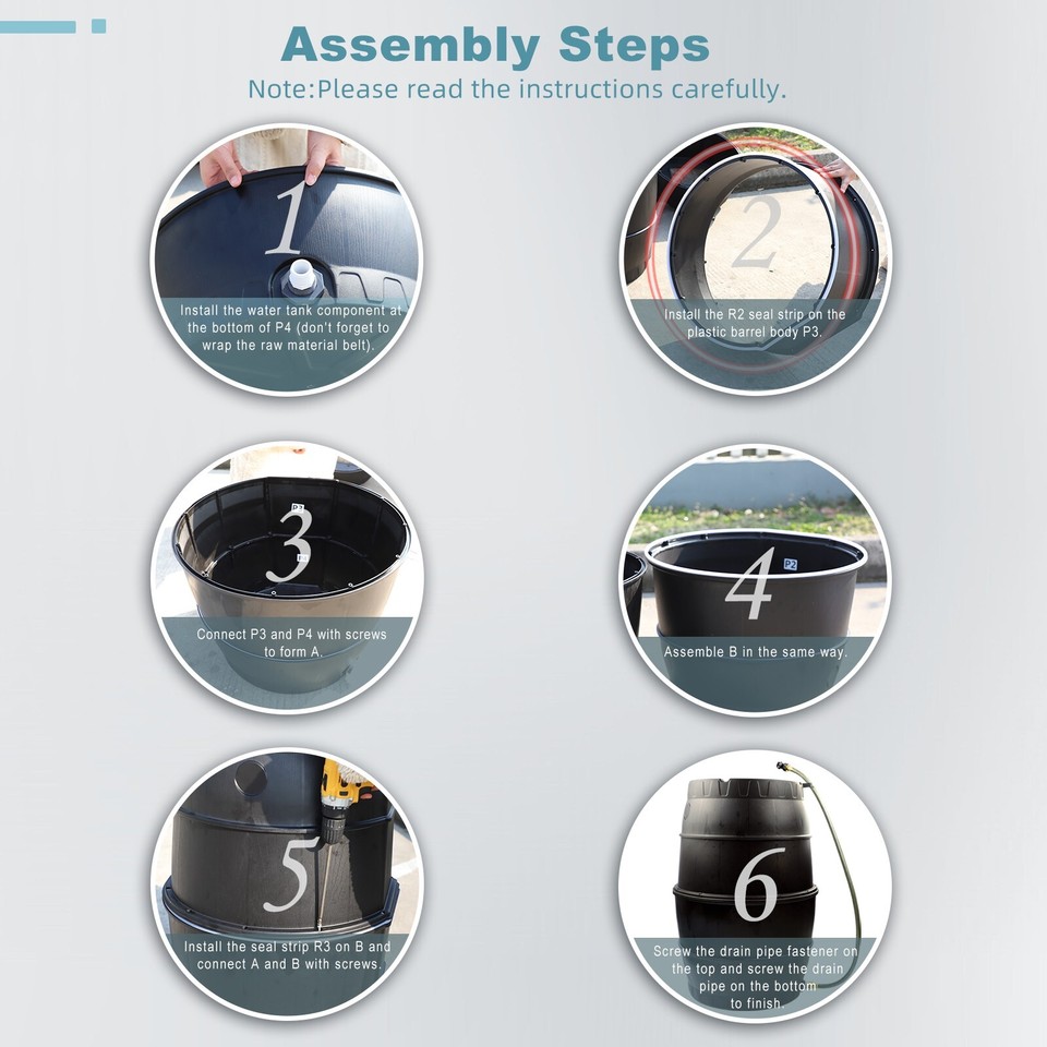 SQUEEZE master 50 Gallon Rainwater Collection Barrel-BPA Free Home Rain Catcher | eBay