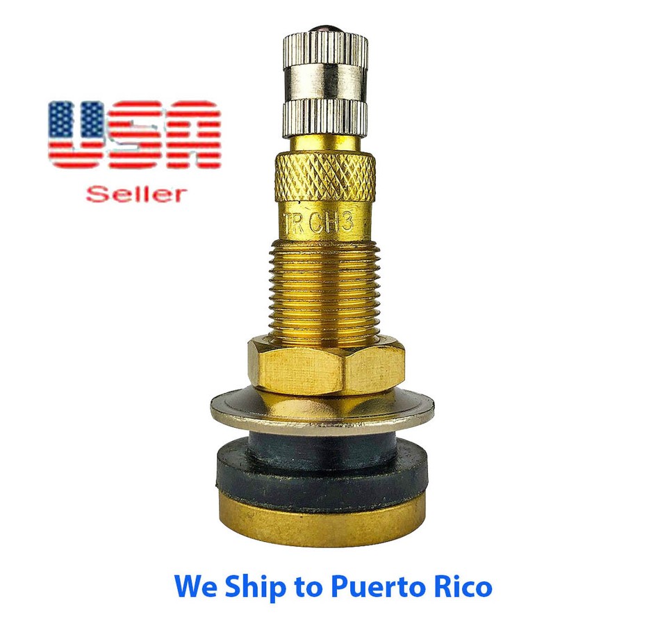 100 X TR618A 1-7/8" Tractor Air Liquid Tubeless Tire Brass Valve Stem ...