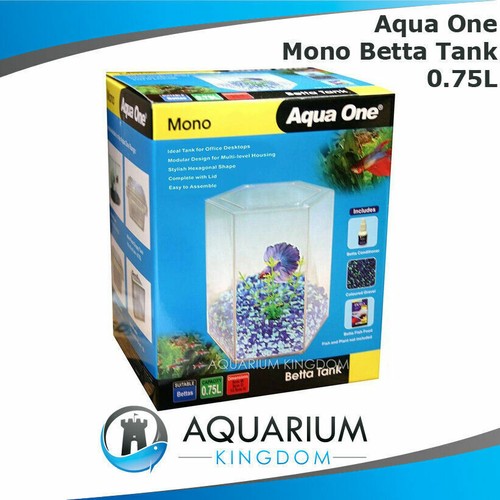 Aqua One Mono Betta Tank - Fighting Fish Hexagonal Aquarium Start Up ...