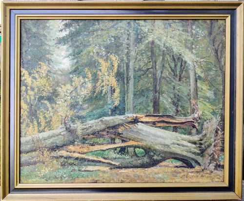 K. Dorph Hansen (XIX-XX): FALLEN TREE, original oil painting.! | eBay