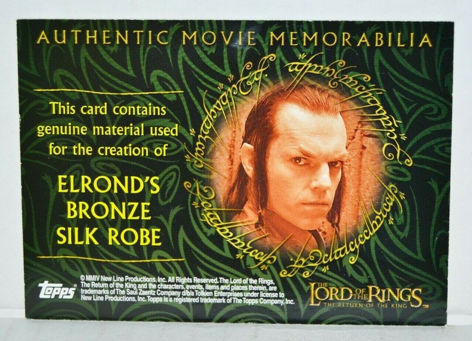 The Lord of The Rings Trilogy Elrond's Bronze Silk Robe Costume ...