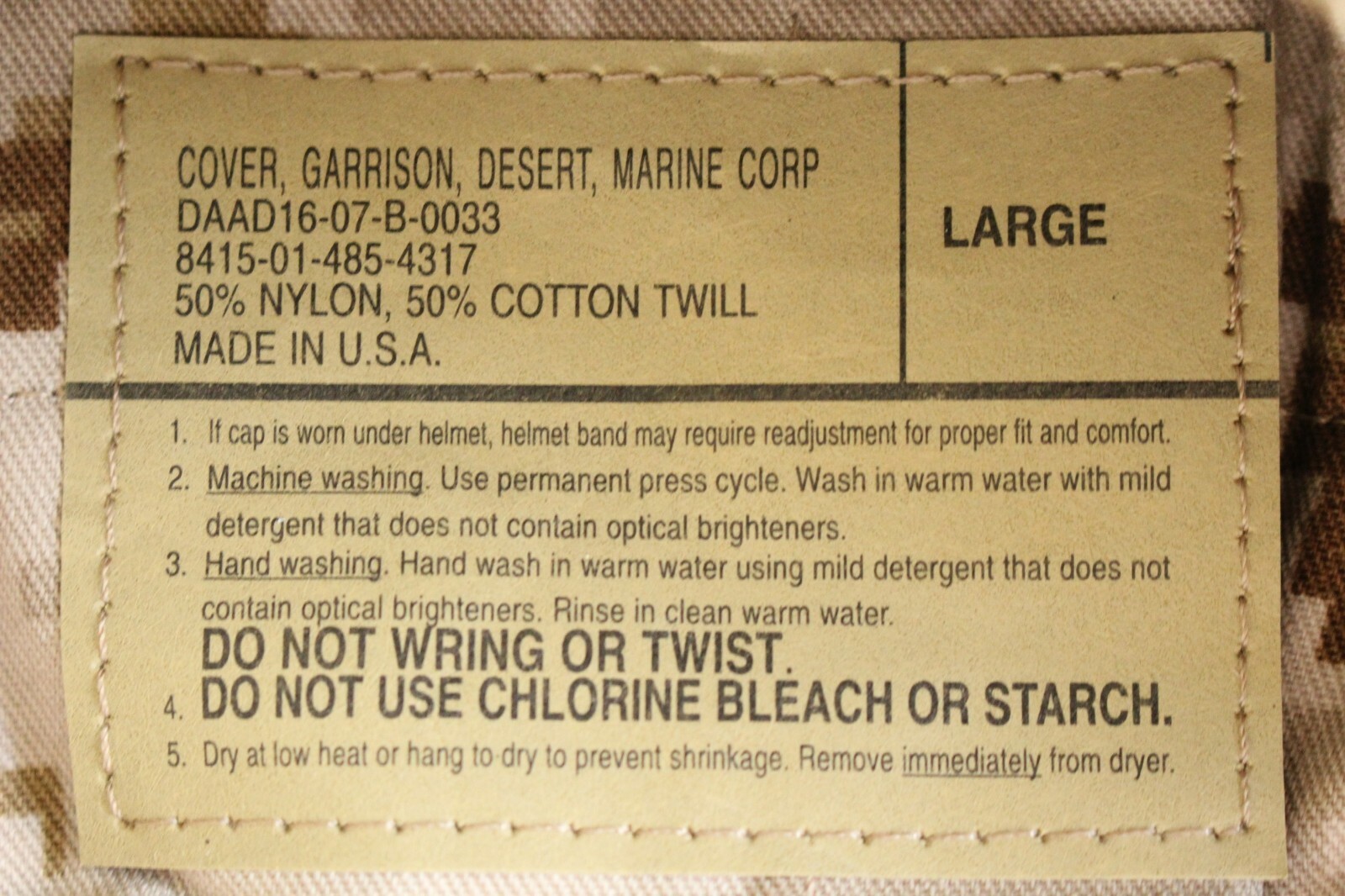 USMC USN FLEET MARINE CORPS DESERT TAN MARPAT CAMO 8 POINT COVER HAT ...