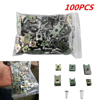 100PCS Metal Auto Fastener Mixed U-Nuts Screws Set for Car Body Door ...