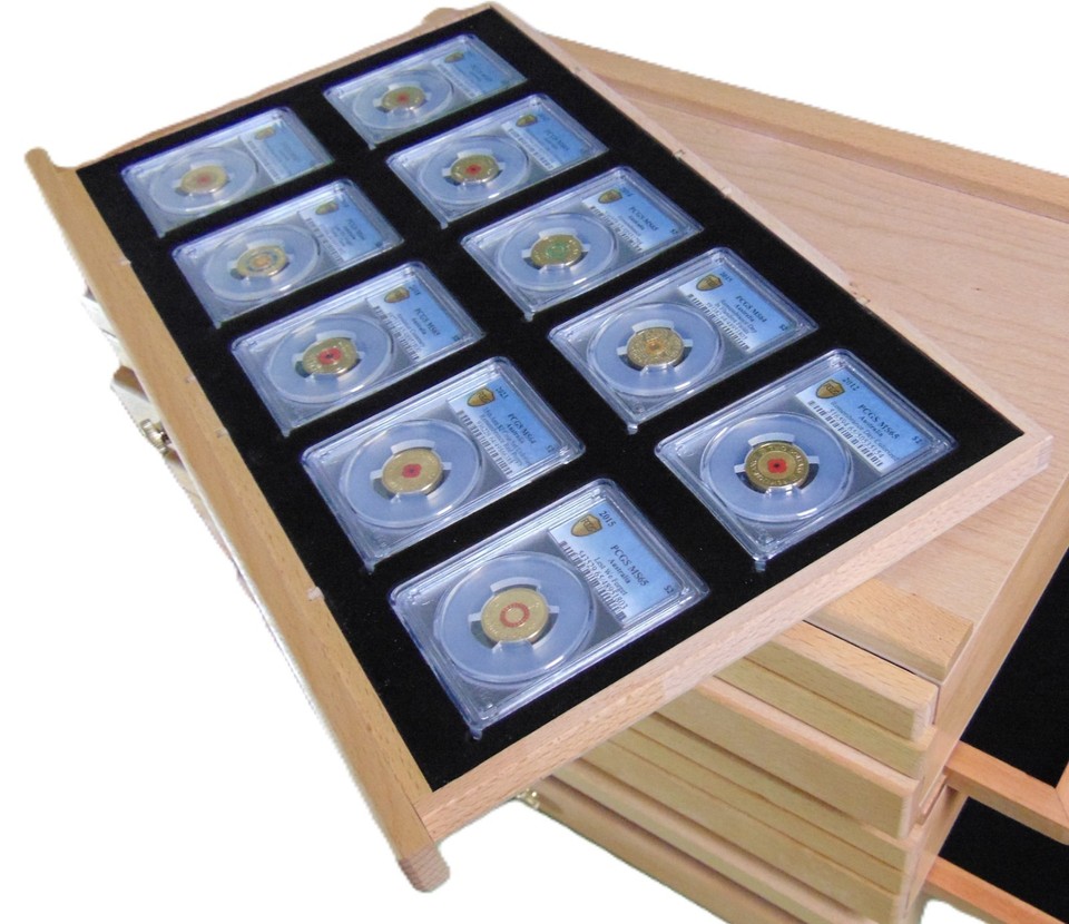 6 DRAWER COIN STORAGE/ DISPLAY BOX. 6 DIFFERENT COIN TRAYS. DESIGN YOUR ...