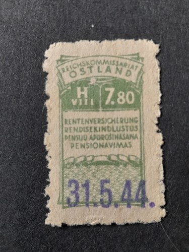 WWII German occupation Ostland Estonia Latvia Lithuania Revenue stamp ...