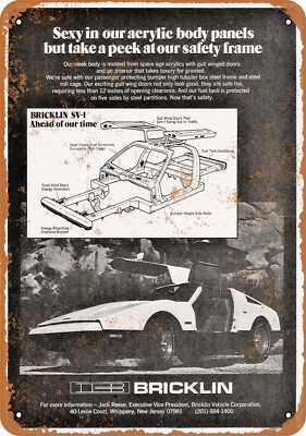 METAL SIGN - 1974 Bricklin SV-1 Automobiles - Vintage Look Reproduction ...
